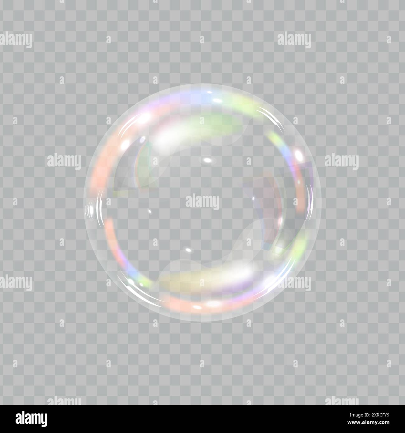Soap bubble color spectrum on transparent background. Realistic air ...