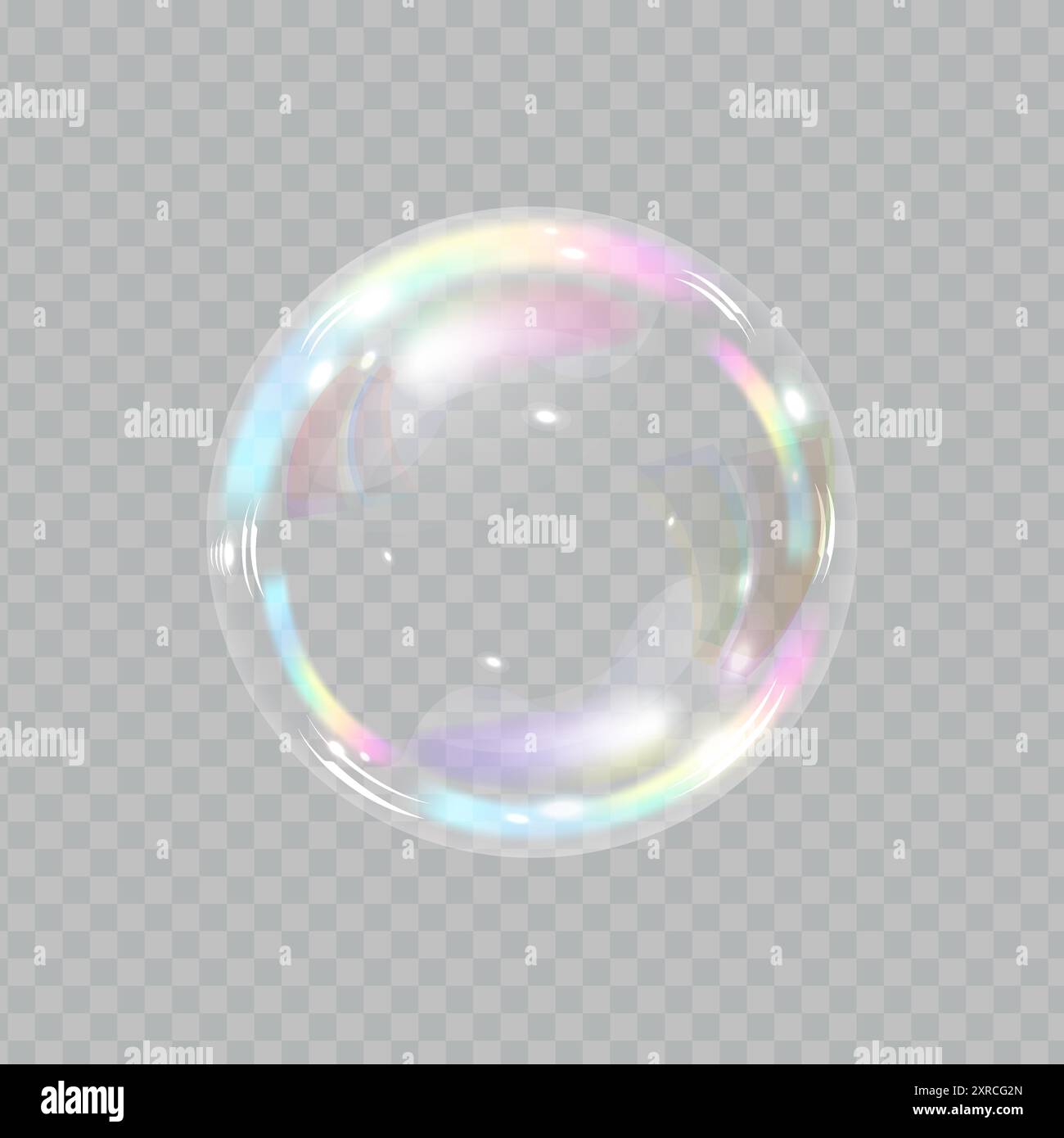 Soap bubble color spectrum on transparent background. Realistic air ...