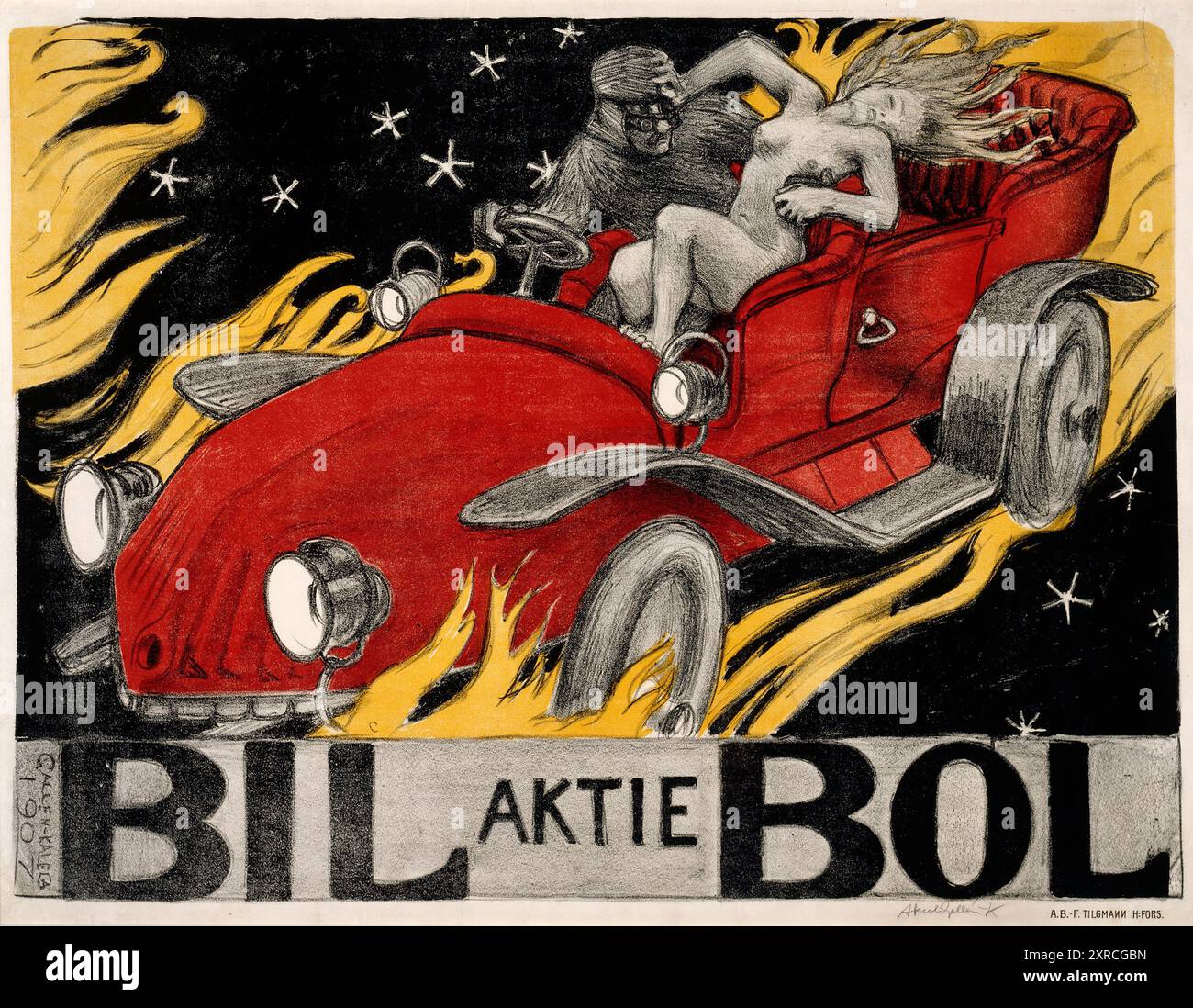 Vintahe Advertising Car Poster: Bil-Bol, Poster for an Automobile ...