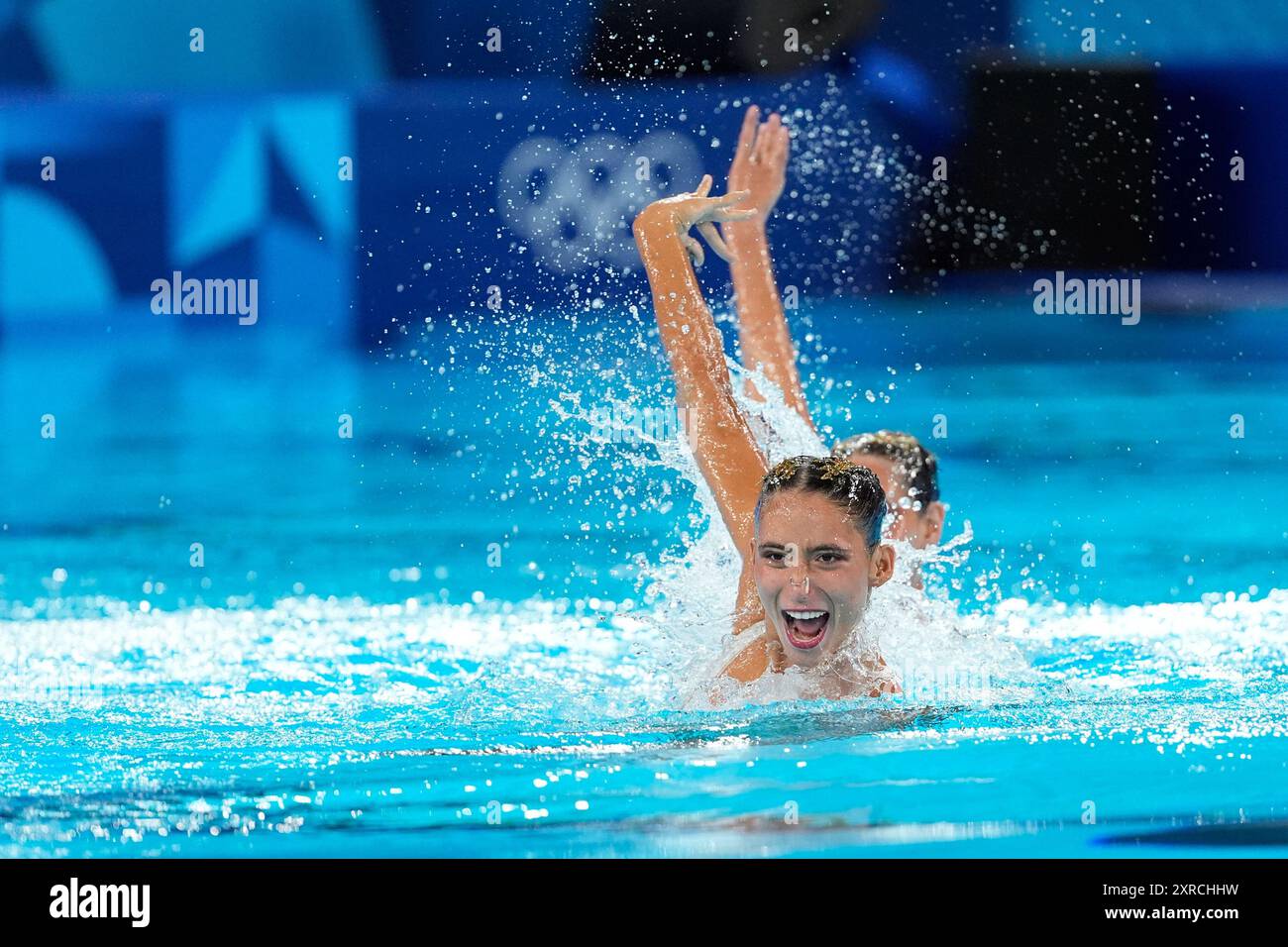 Egypt's Nadine Barsoum and Hanna Hiekal compete in the duet technical ...