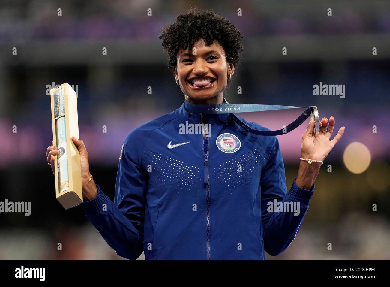 Women's 400-meter hurdles silver medalist Anna Cockrell, of the United ...