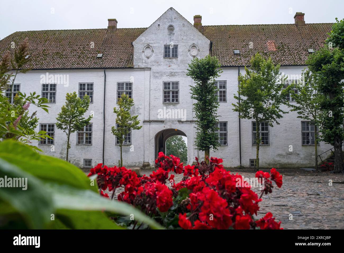 Courtyard at Børglum Kloster, a medieval Premonstratensian abbey in ...