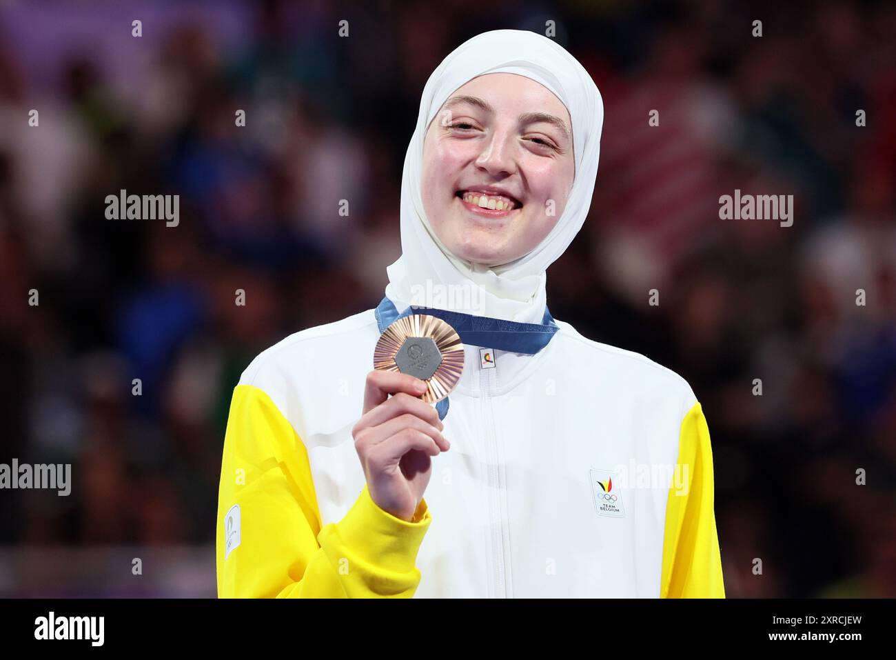 Paris, France. 09th Aug, 2024. Bronze medal winner Belgian taekwondoka ...