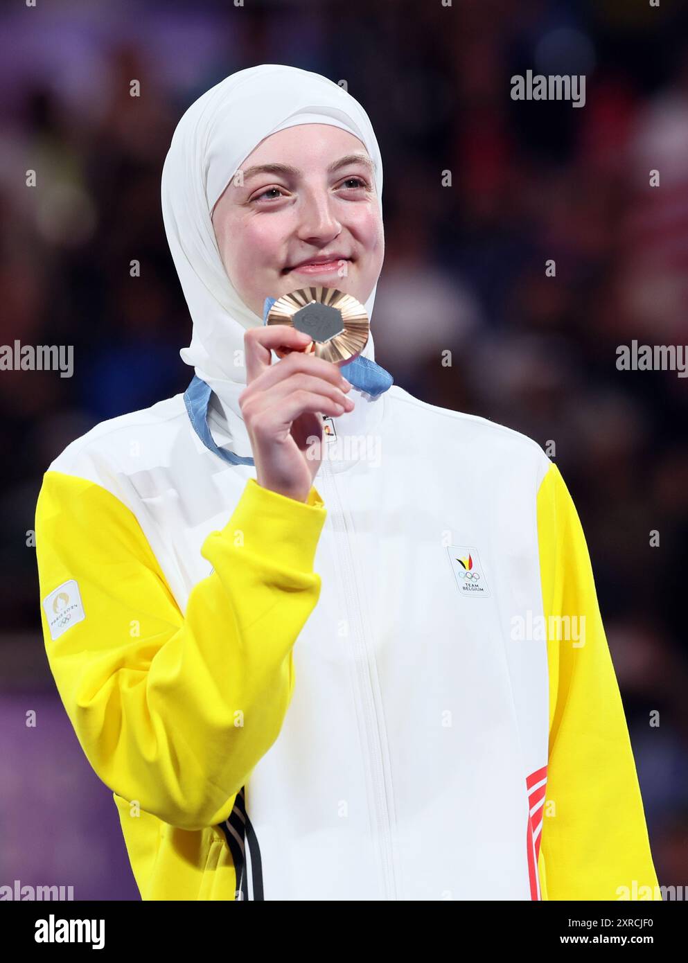 Paris, France. 09th Aug, 2024. Bronze medal winner Belgian taekwondoka ...