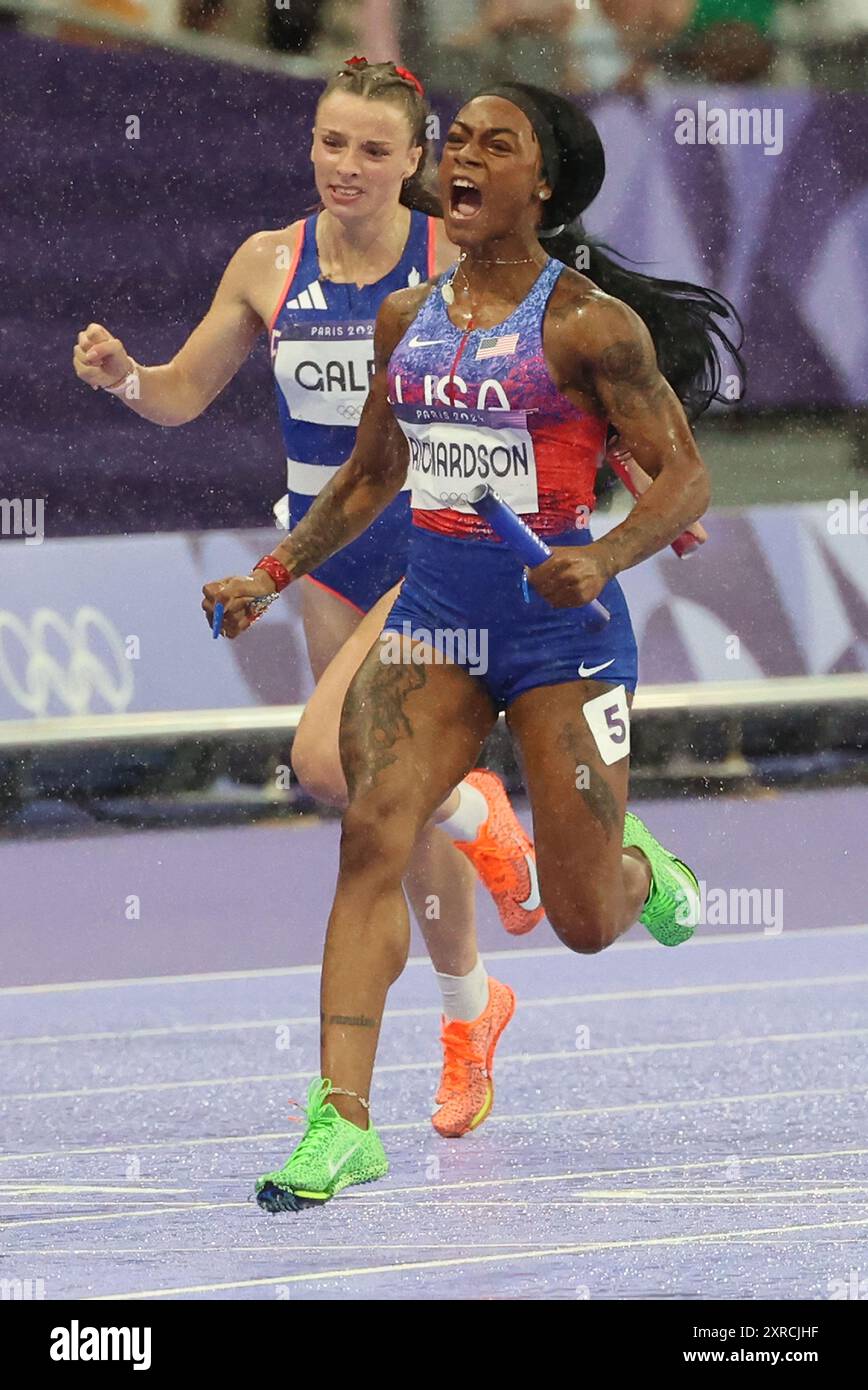 Paris, Ile de France, France. 9th Aug, 2024. Sha'carri Richardson (USA ...