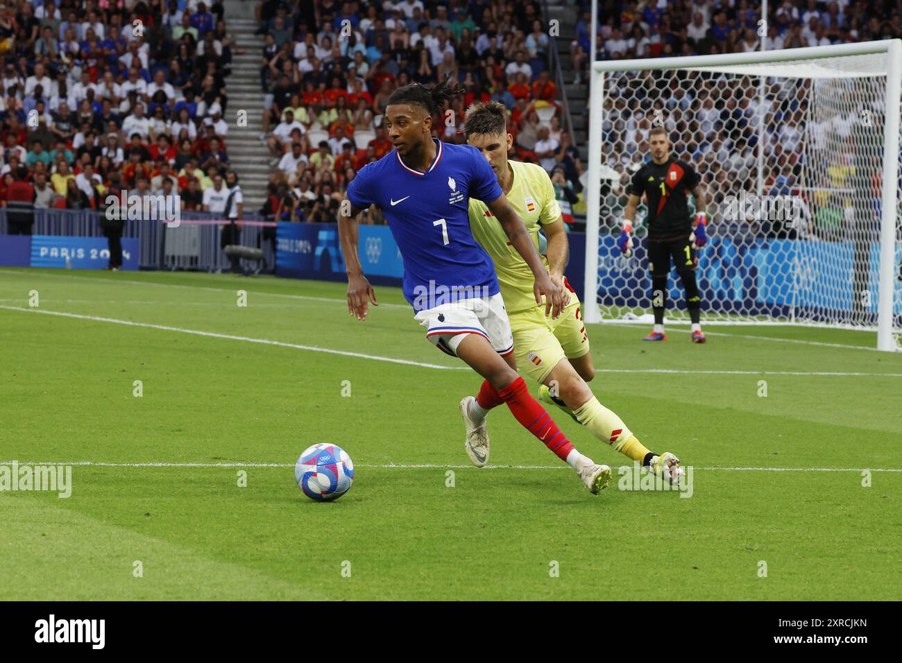 Michael Olise of France and Juan Miranda of Spain, Football, Men's Gold ...