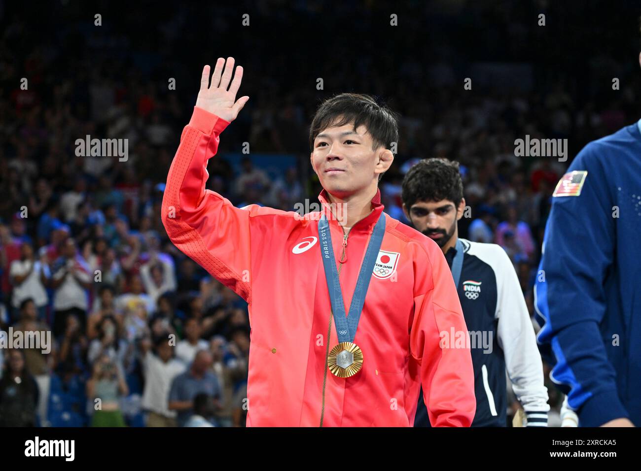 HIGUCHI Rei, Japan (JPN) Gold Medal during the Medal Ceremony, Wrestling Freestyle Men's 57 kg ...