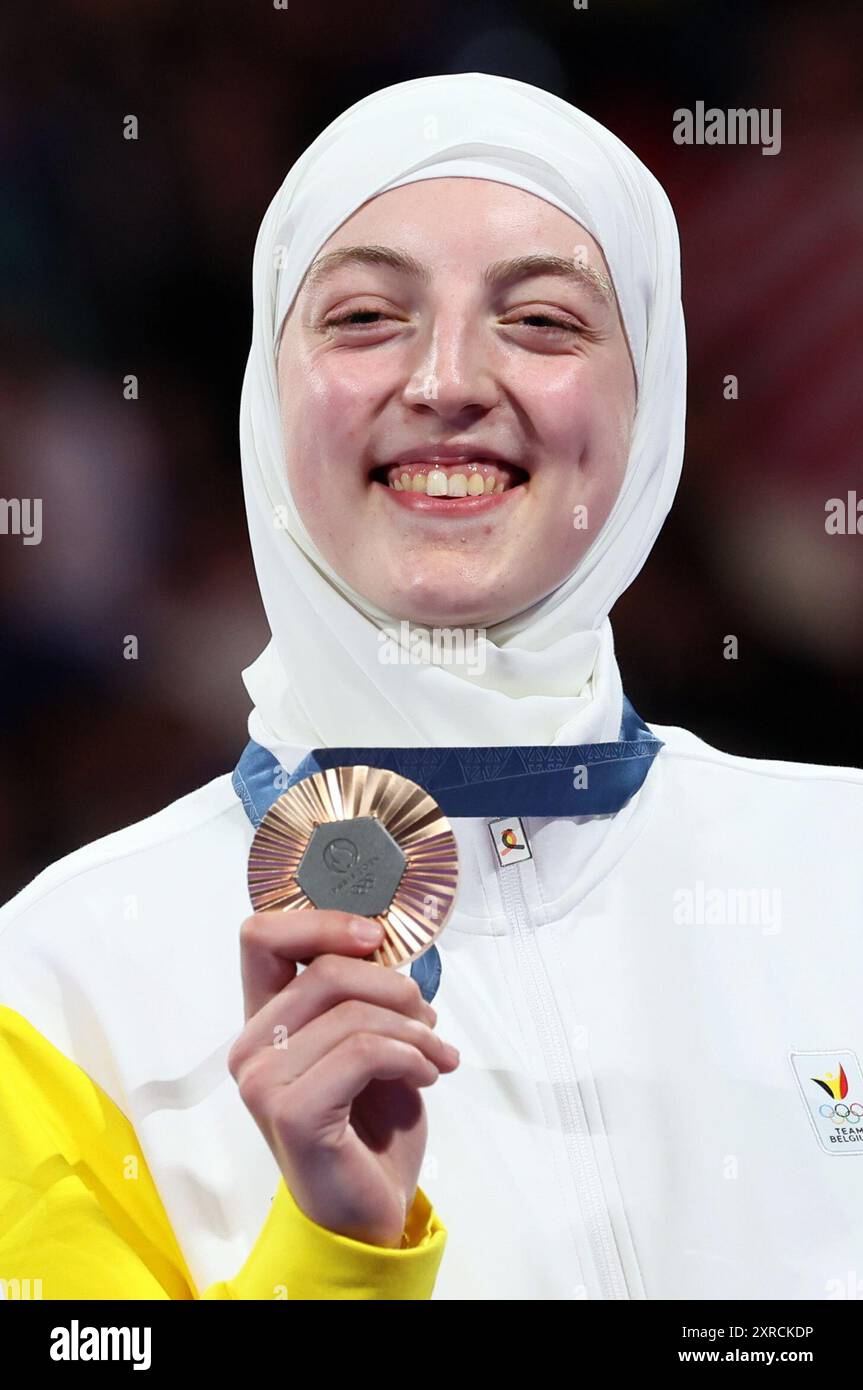 Paris, France. 09th Aug, 2024. Bronze medal winner Belgian taekwondoka ...