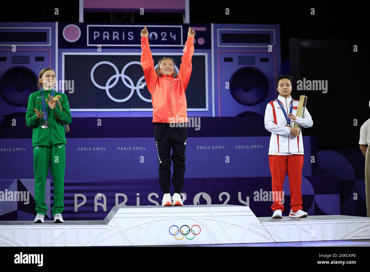 (L-R) NICKA of Lithuania, silver, Japan's Yuasa Ami, gold, and , Liu ...
