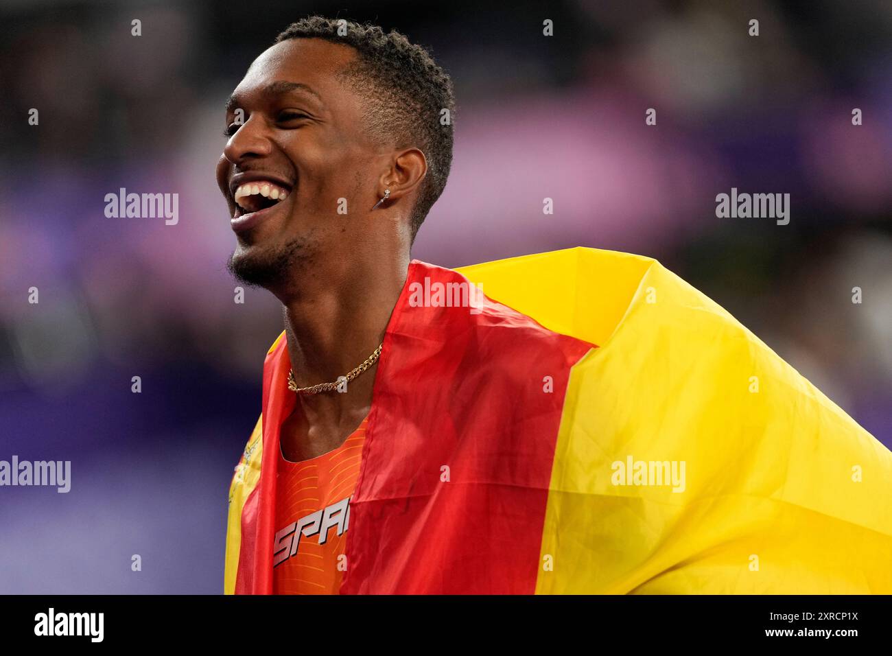 Jordan Alejandro Diaz Fortun, of Spain, celebrates after winning the ...