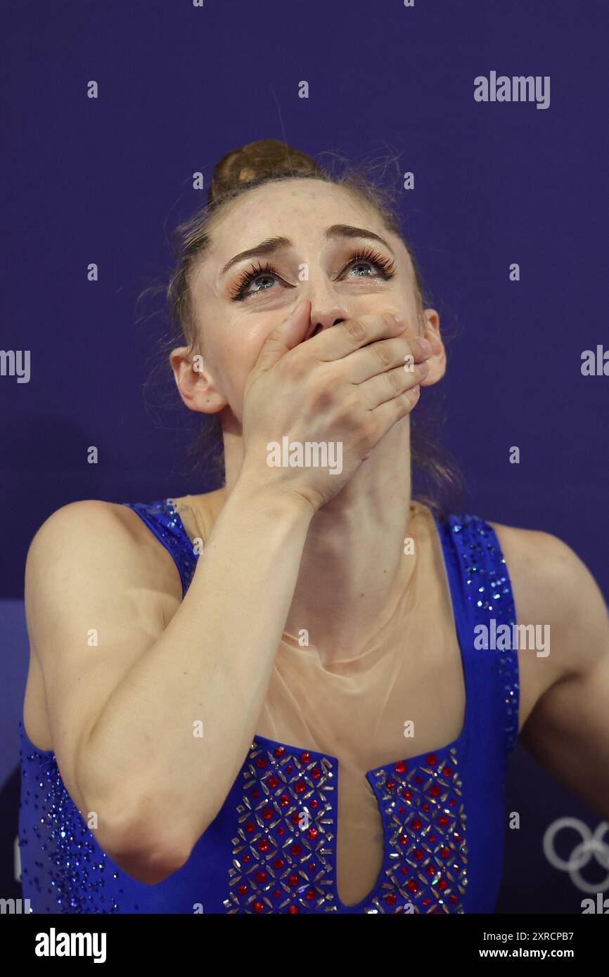 Paris, France. 9th Aug, 2024. Boryana Kaleyn of Bulgaria reacts after ...