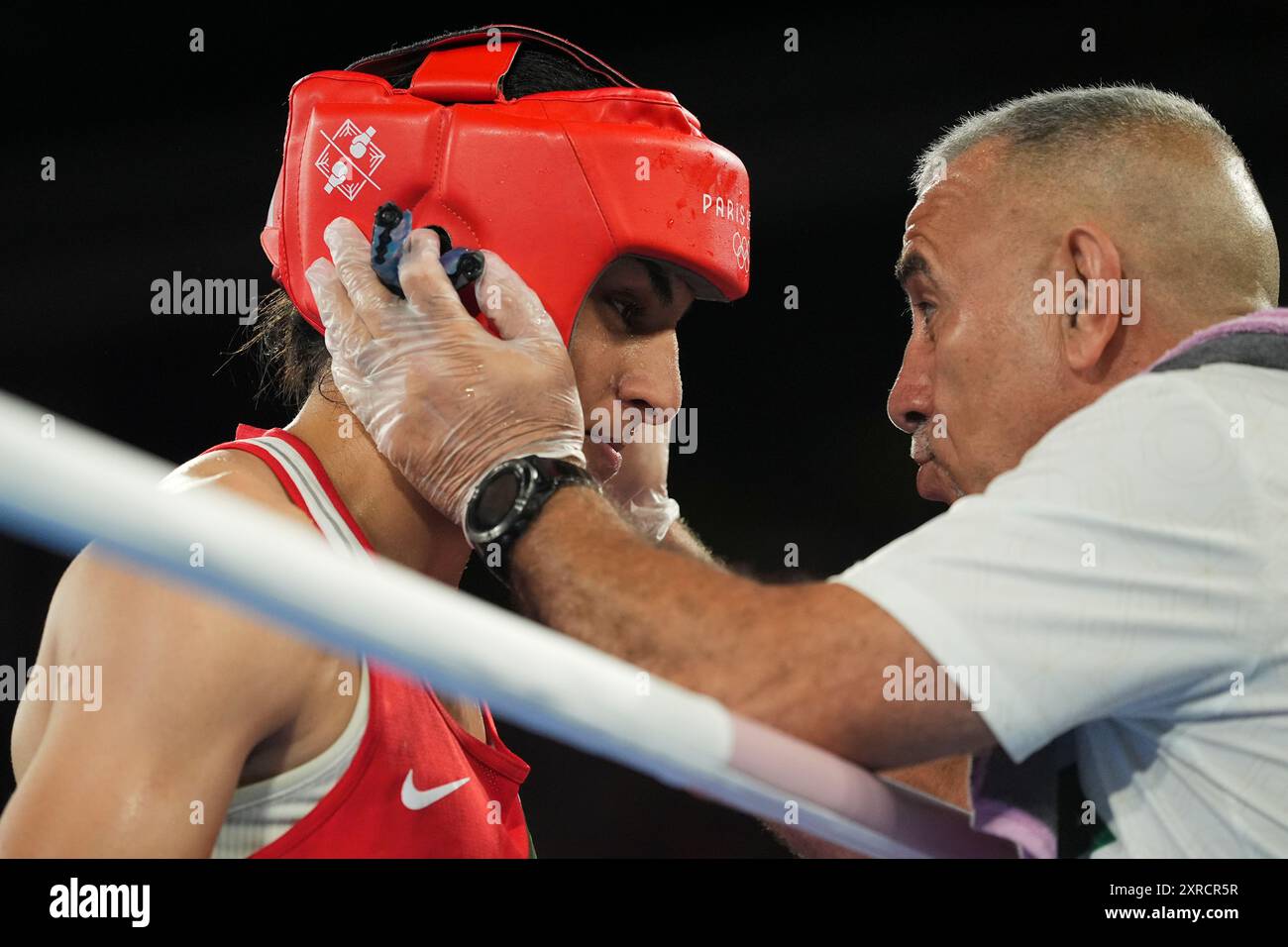 Algeria's Imane Khelif prepares to fight China's Yang Liu in their ...