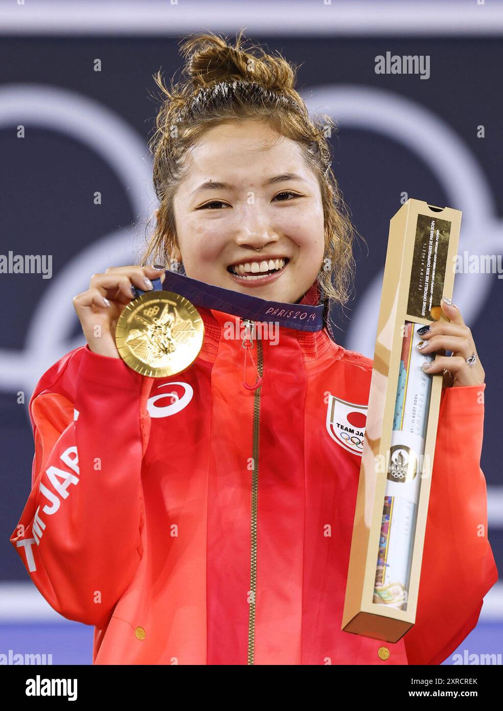 Japan's Ami Yuasa poses after winning the women's breaking gold medal ...