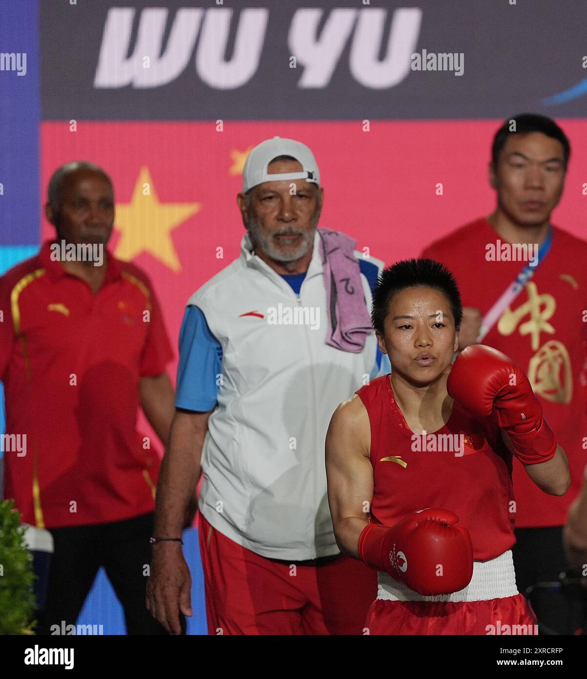 Paris, France. 9th Aug, 2024. Wu Yu of China arrives at the ring for ...
