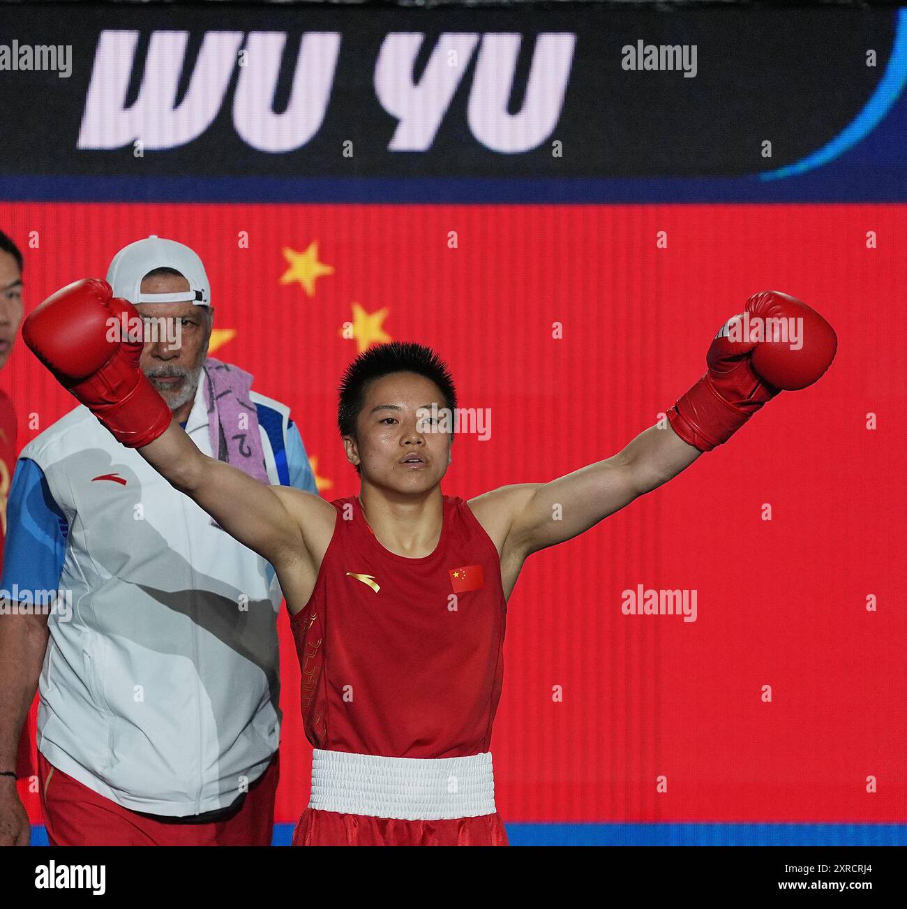 Paris, France. 9th Aug, 2024. Wu Yu of China arrives at the ring for ...