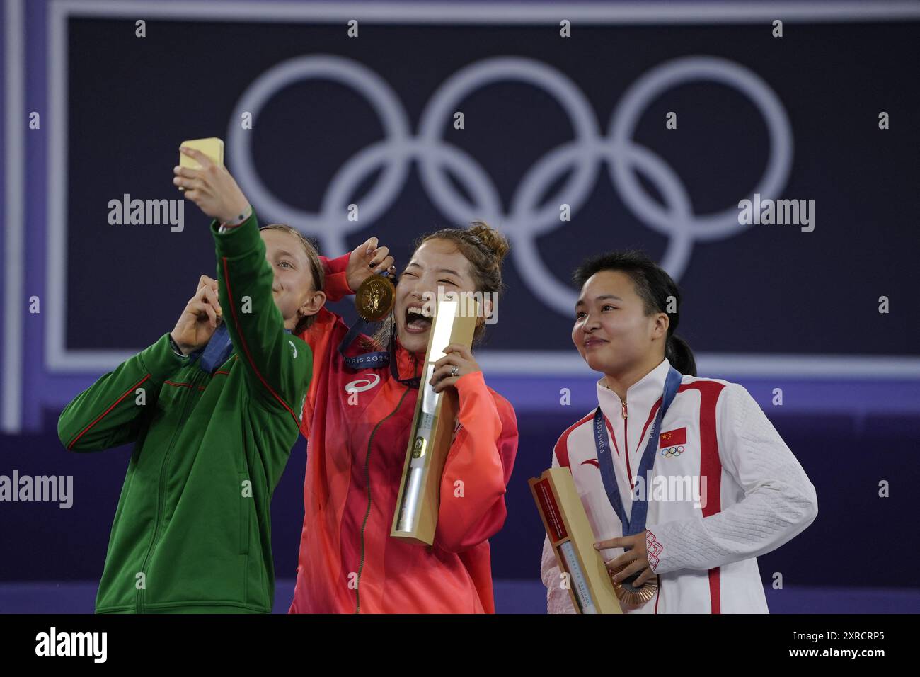 Paris, France. 09th Aug, 2024. (L-R) Silver medalist B-Girl Nicka of ...
