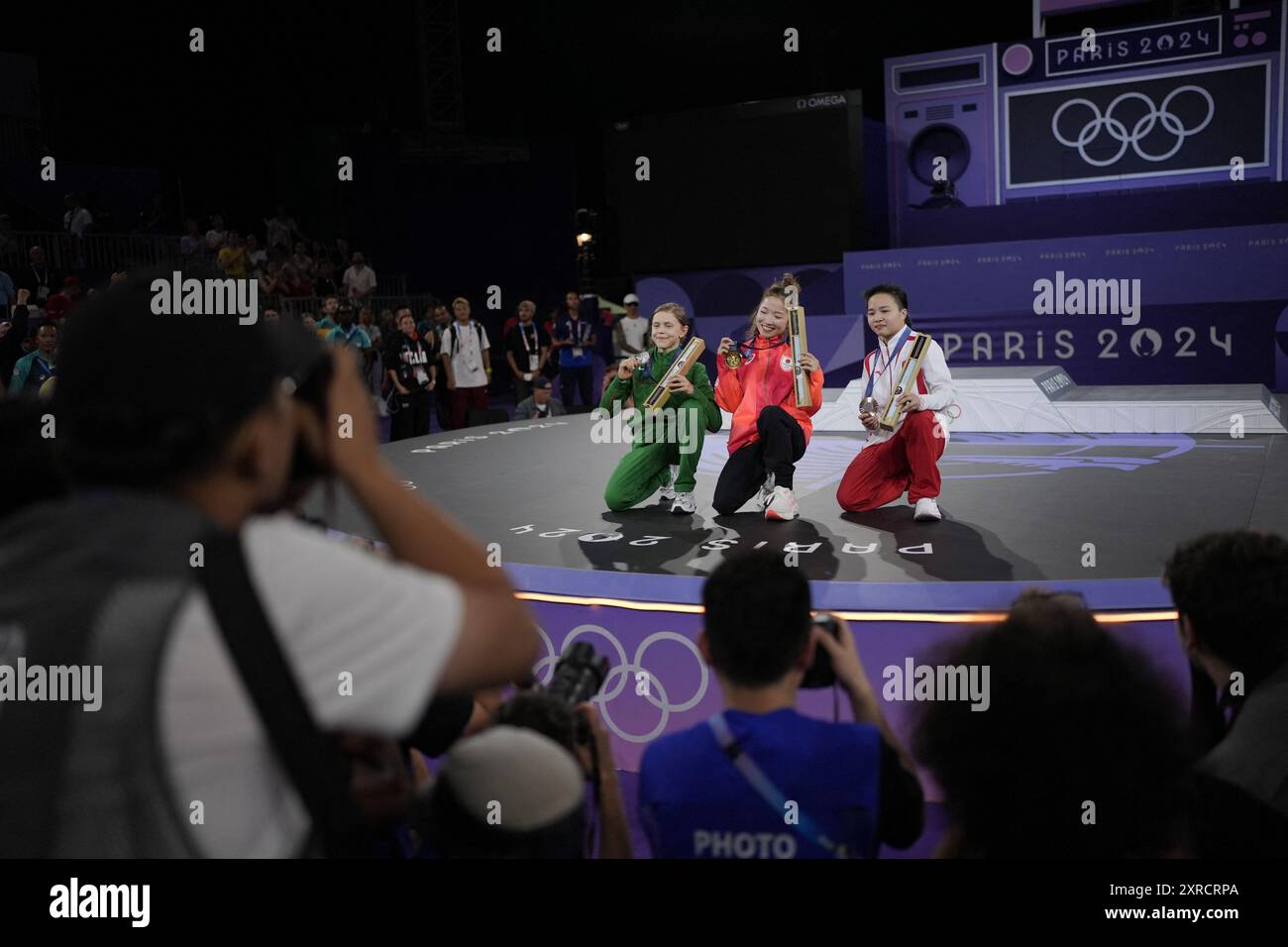 Paris, France. 09th Aug, 2024. (L-R) Silver medalist B-Girl Nicka of ...