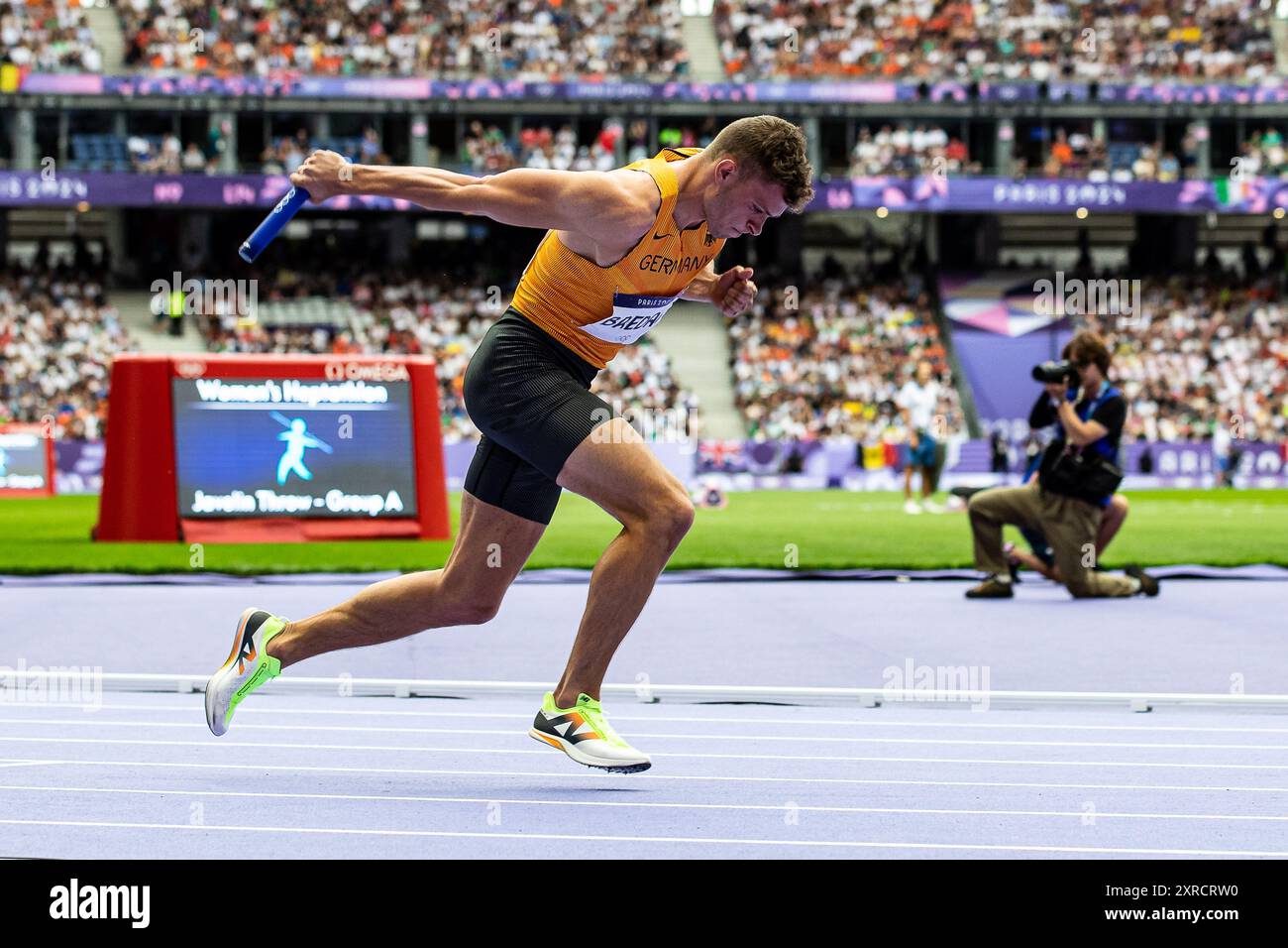 FRA, Olympische Spiele Paris 2024, 09.08.2024, Herren 4x400m Staffel 1. Sprinter Bredau Jean ...