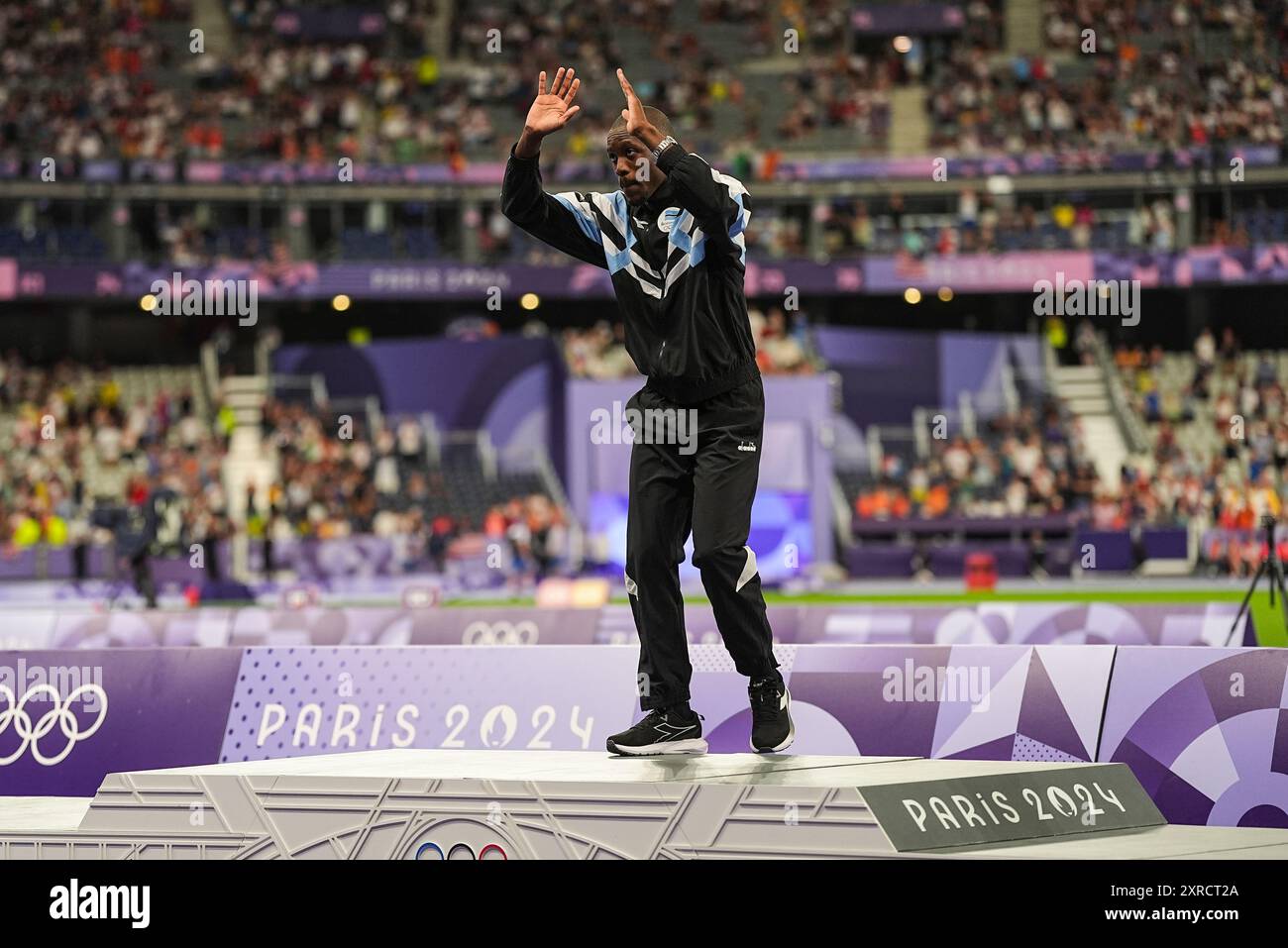 Gold medal Letsile Tebogo of Botswana poses during Men's 200m Final of ...