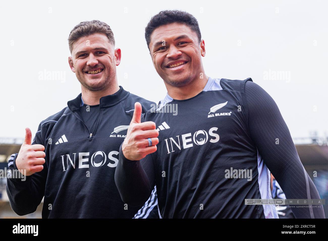 Dalton Papali’i (left) and Caleb Clarke (right) pose for a photo during ...