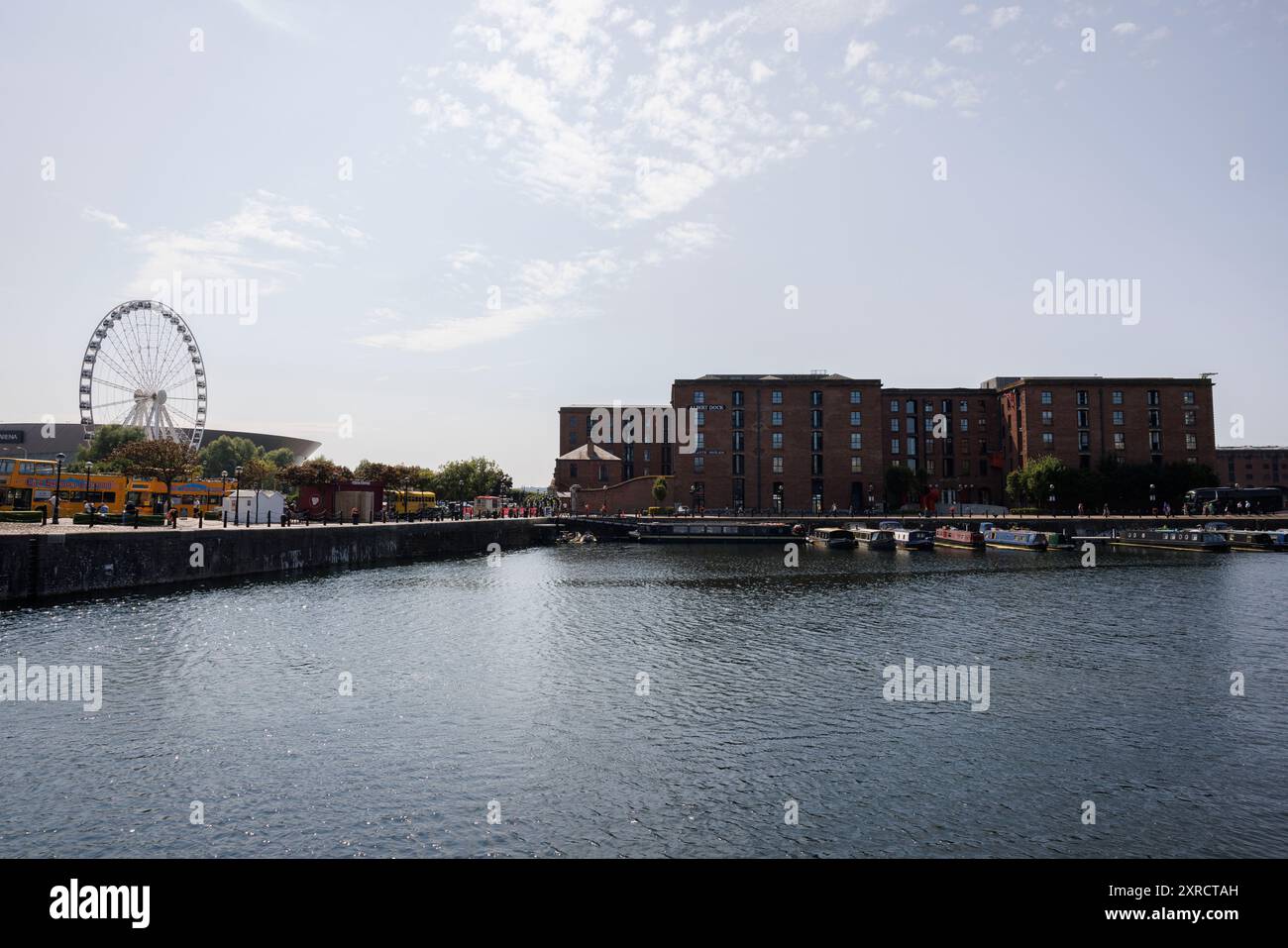 A General view (GV) of the Wheel Of Liverpool and Royal Albert Dock in ...