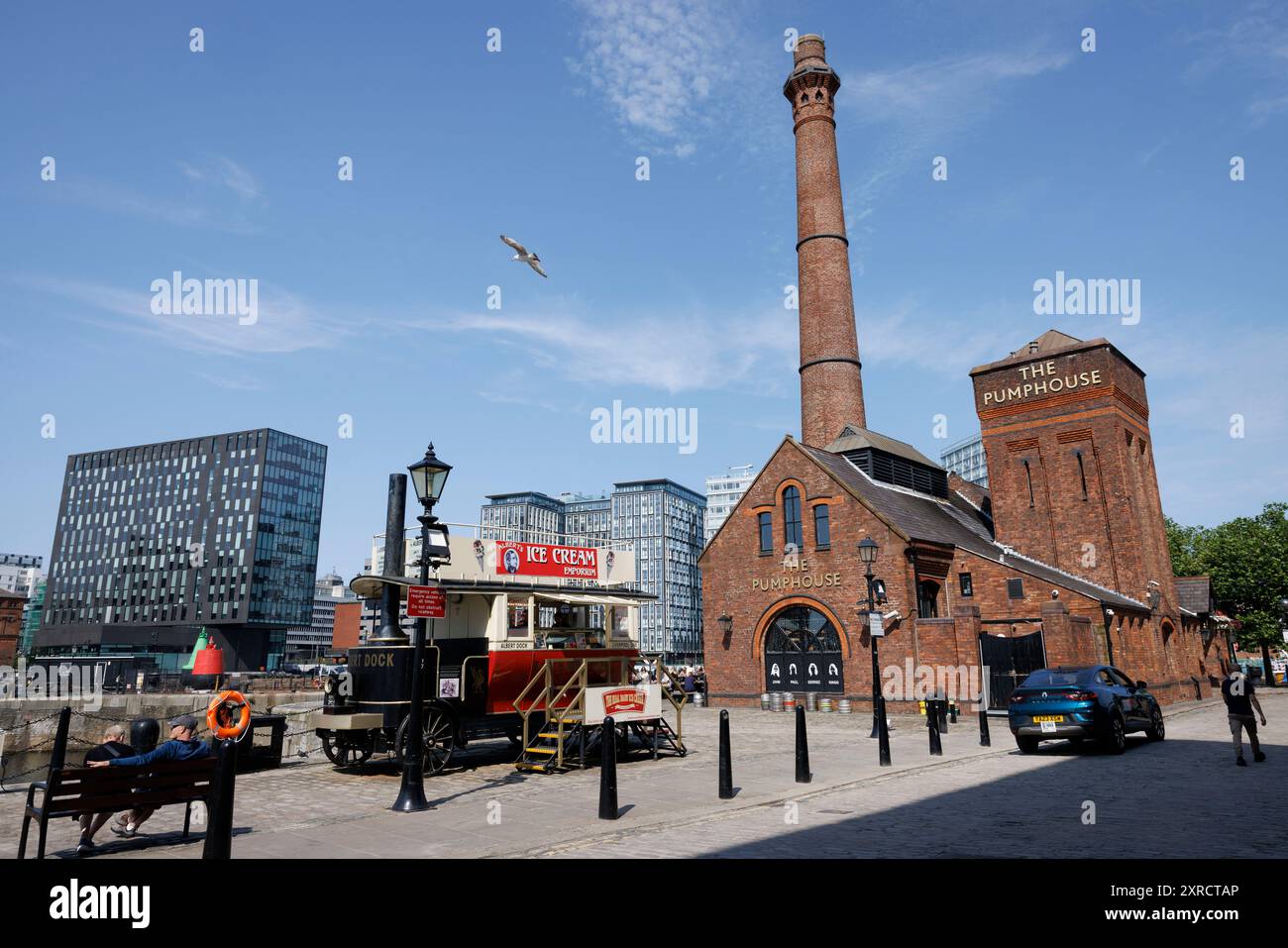 A General view (GV) of Pump House pub restaurant in Royal Albert Dock ...