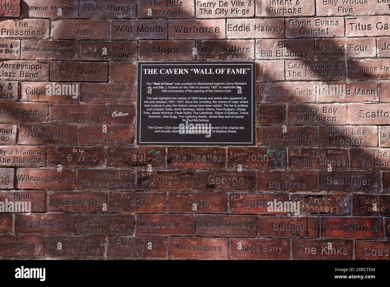 A General view (GV) of the Cavern Wall of Fame at Cavern Pub on Matthew ...