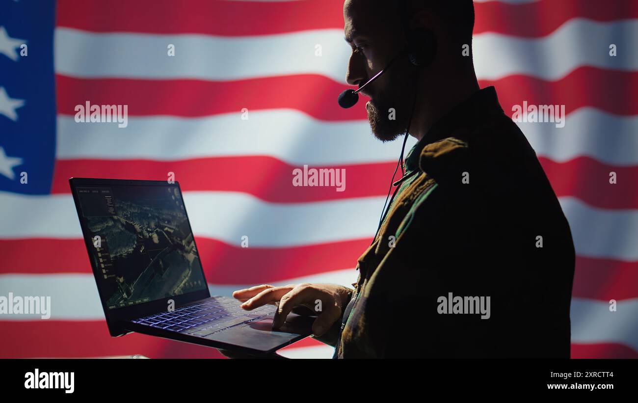 American Nato Air Defense Operator Uses Radar Detecting Missile Attacks