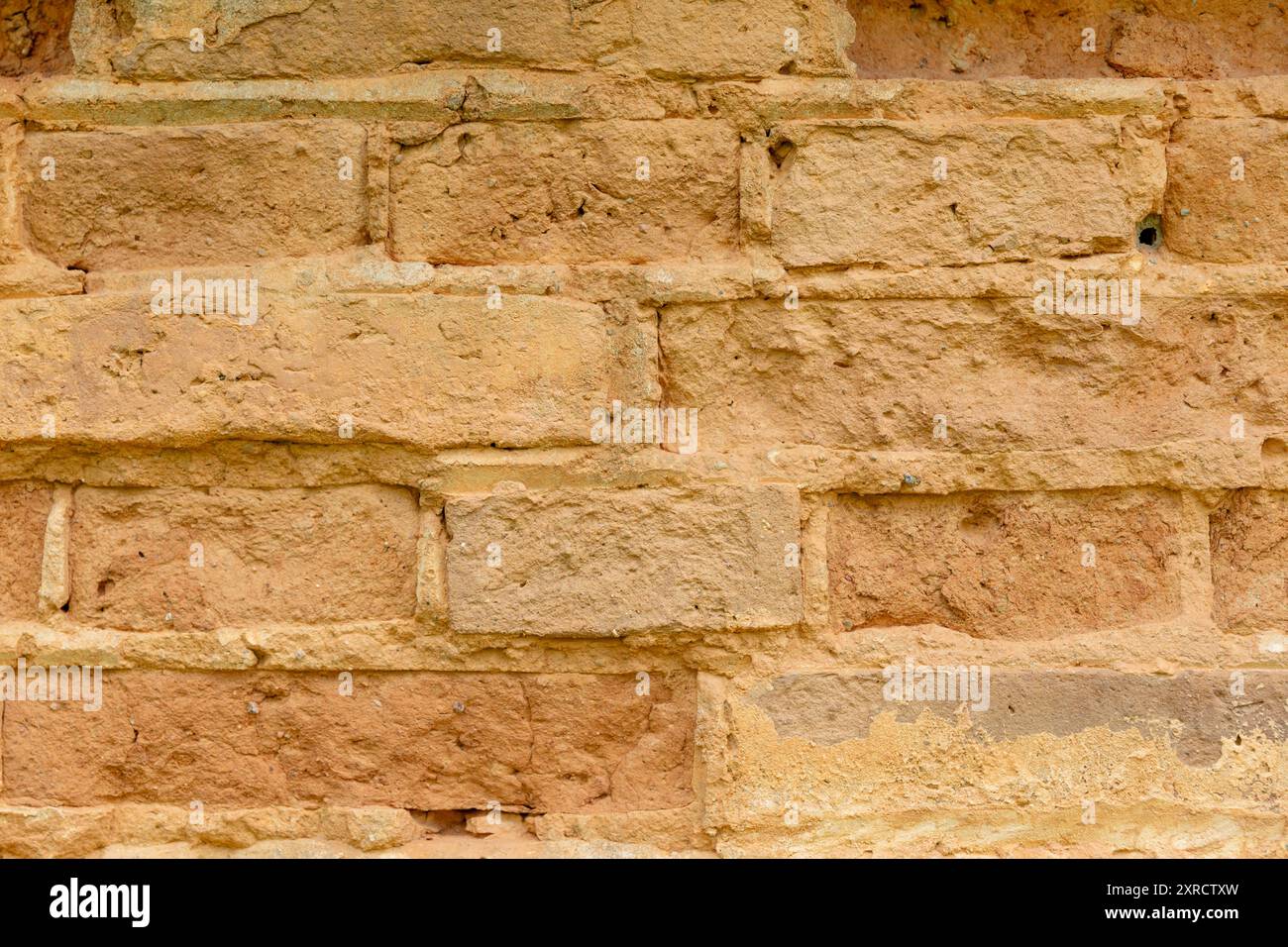 Seamless ancient brick wall texture or background. Old red brick wall ...