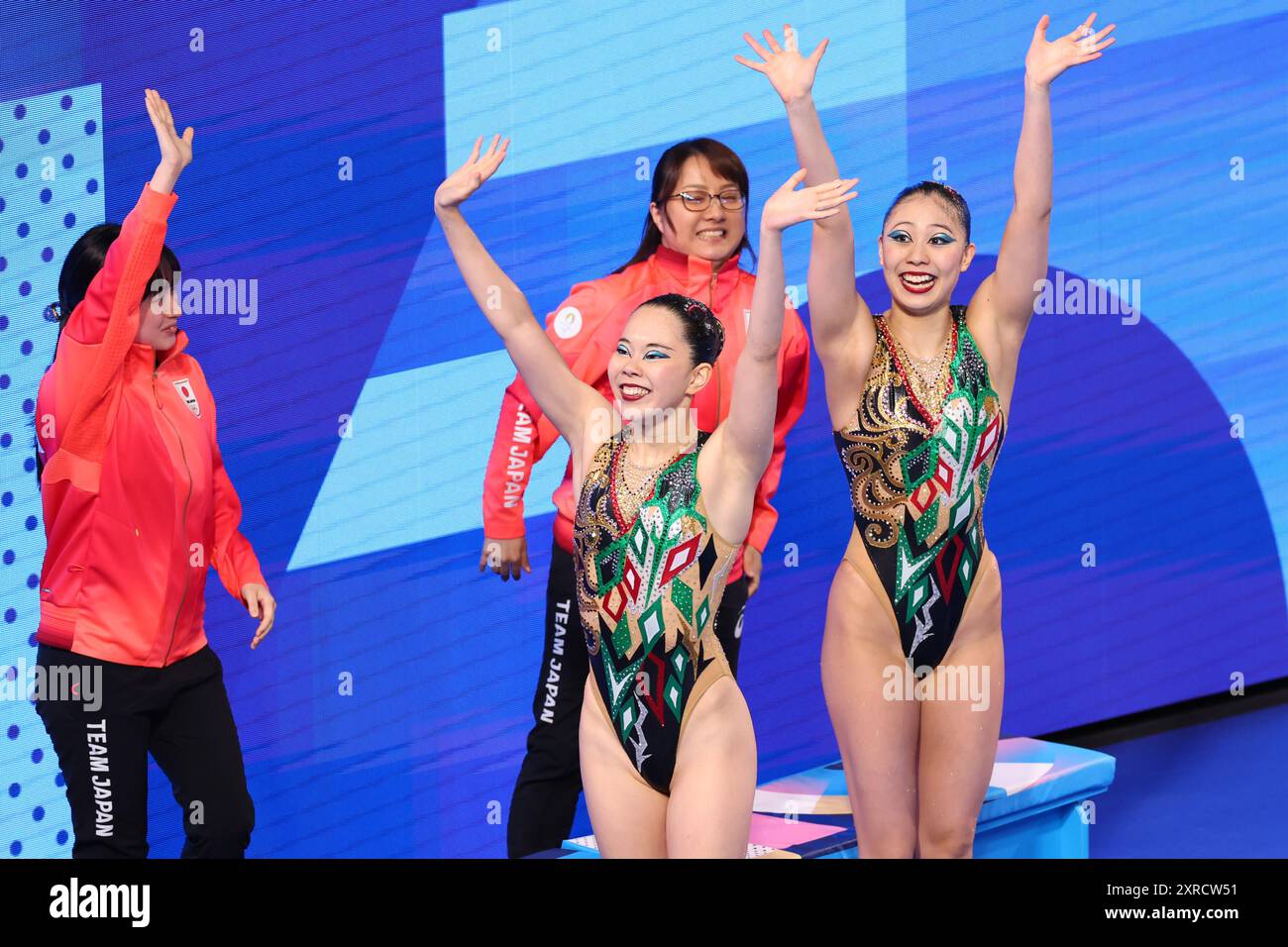 Saint-Denis, France. 9th Aug, 2024. Tomoka Sato & Moe Higa (JPN) Artistic Swimming : Duets ...