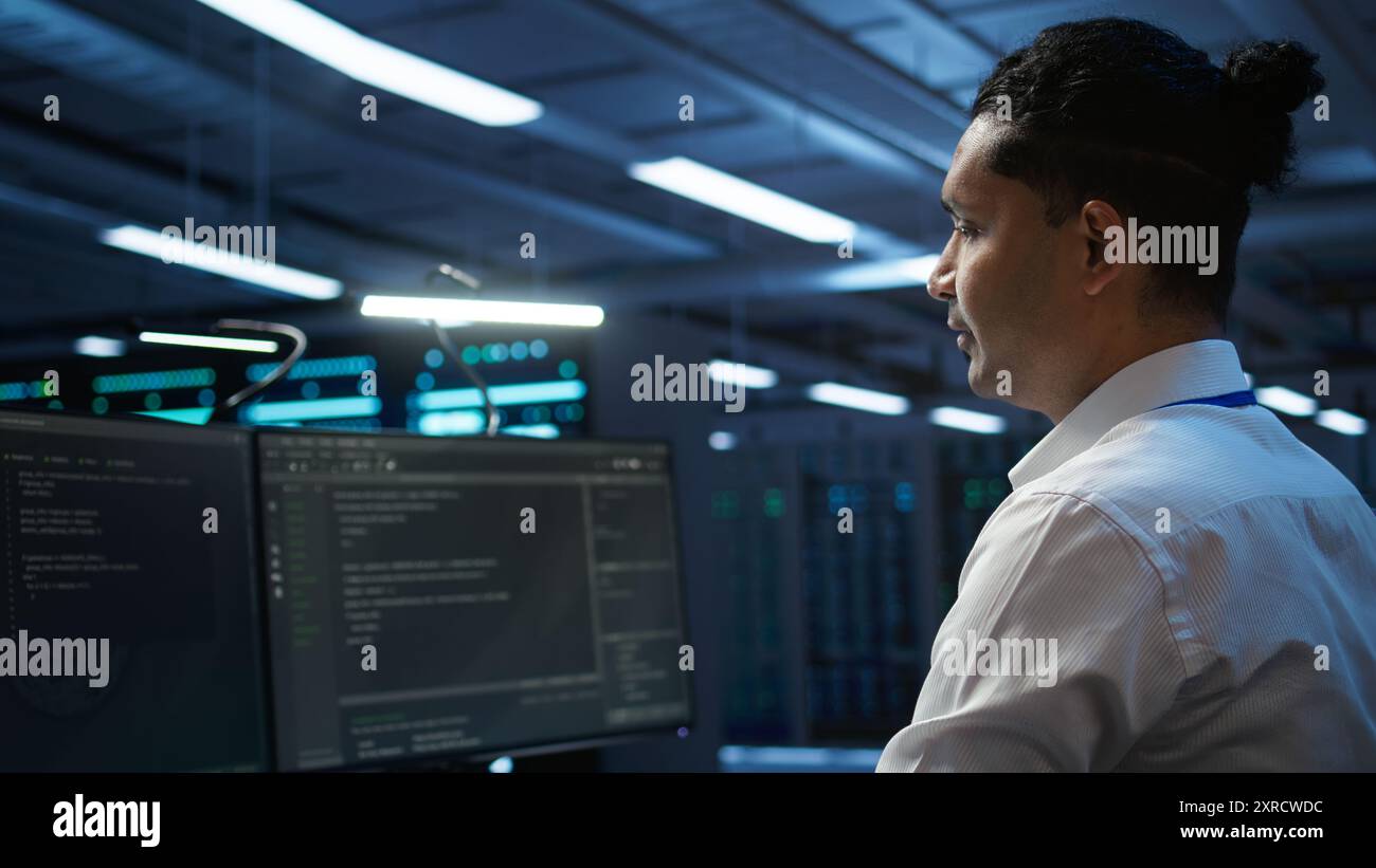 Data Center System Administrator Responsible For Installation Of Networking Equipment Solving