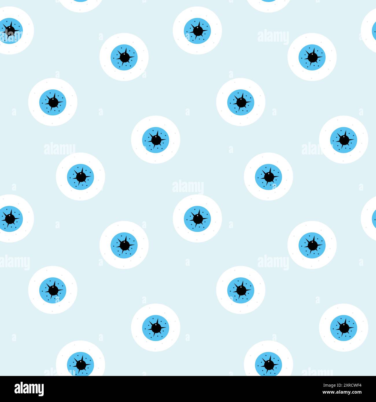 Y2k seamless pattern with blue isolated eyes. Doodle flat style drawn ...