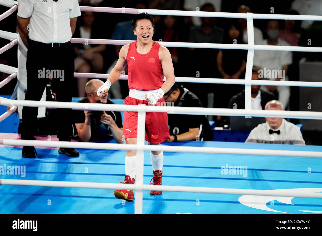 Paris, France. 09th Aug, 2024. Gold medalist Yu WU of China competes in ...