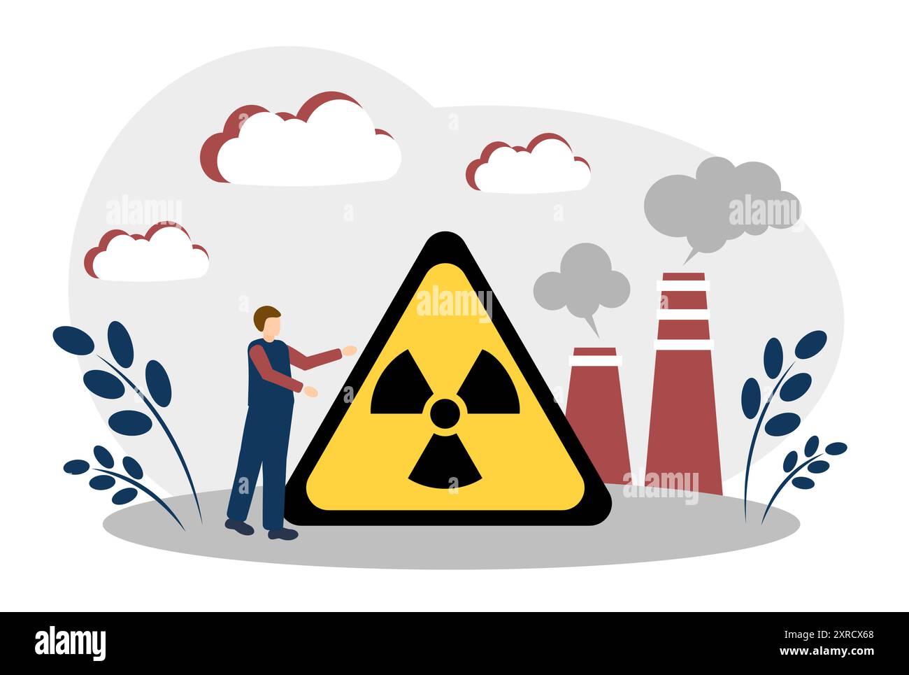 Nuclear power plant. Radioactive waste. Release of radiation Stock ...