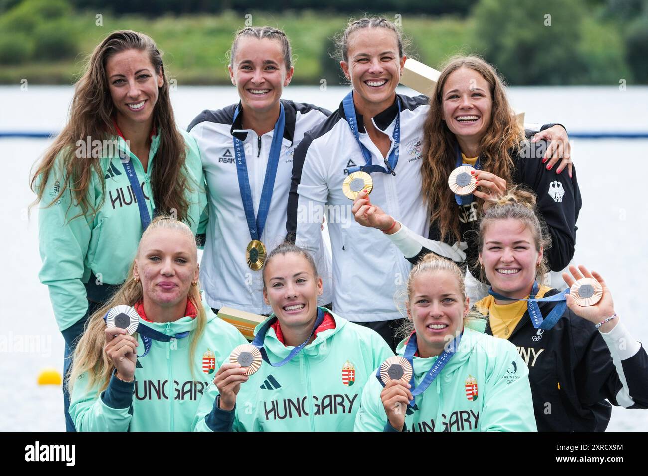 Vaires Sur Marne. 9th Aug, 2024. Medalists attend the victory ceremony ...