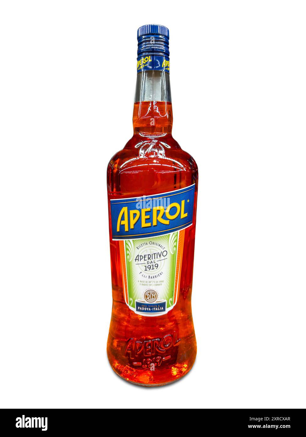 Italy - July 10, 2024: Aperol bottle isolated on white. Aperol Italian ...