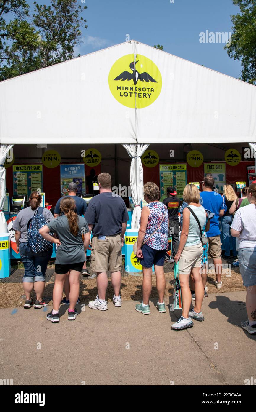 St. Paul, Minnesota. People lined up to buy lottery tickets at the ...