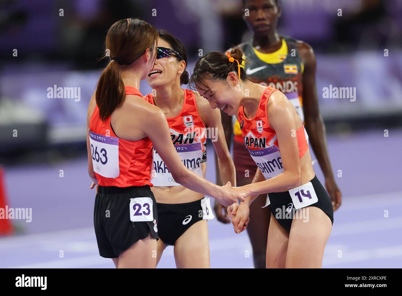 Saint-Denis, France. 9th Aug, 2024. (L-R) Haruka Kokai, Yuka Takashima, Rino Goshima (JPN ...