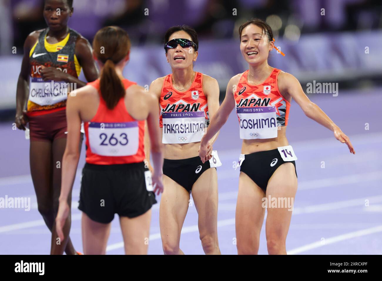 Saint-Denis, France. 9th Aug, 2024. (L-R) Haruka Kokai, Yuka Takashima, Rino Goshima (JPN ...