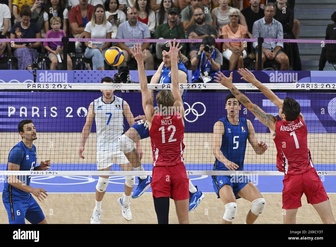 Giovanni Sanguinetti (Italy) and Maxwell Holt (USA), Volleyball, Men's ...