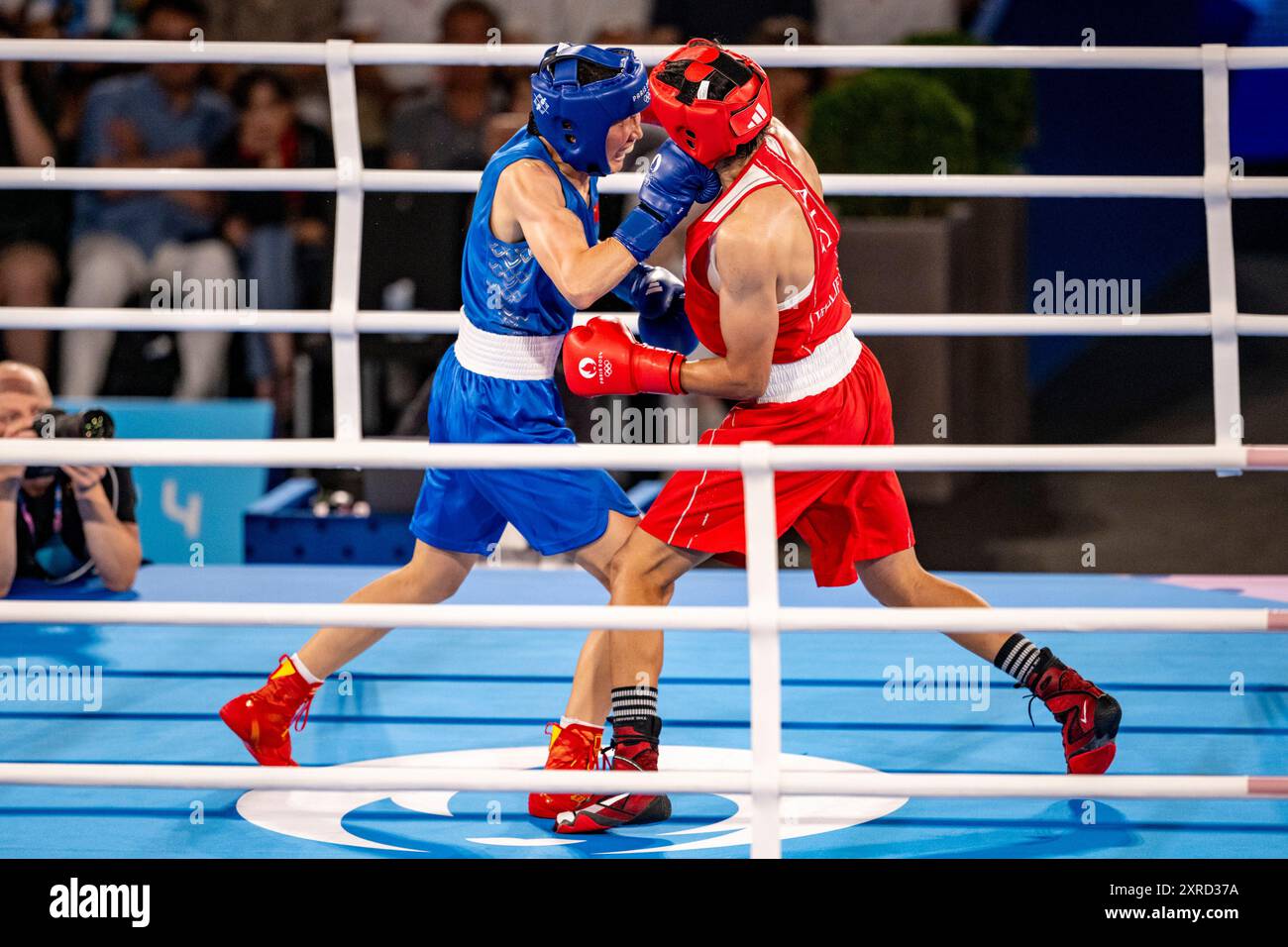 Paris, France. 09th Aug, 2024. During the womens 66kg boxing final bout ...