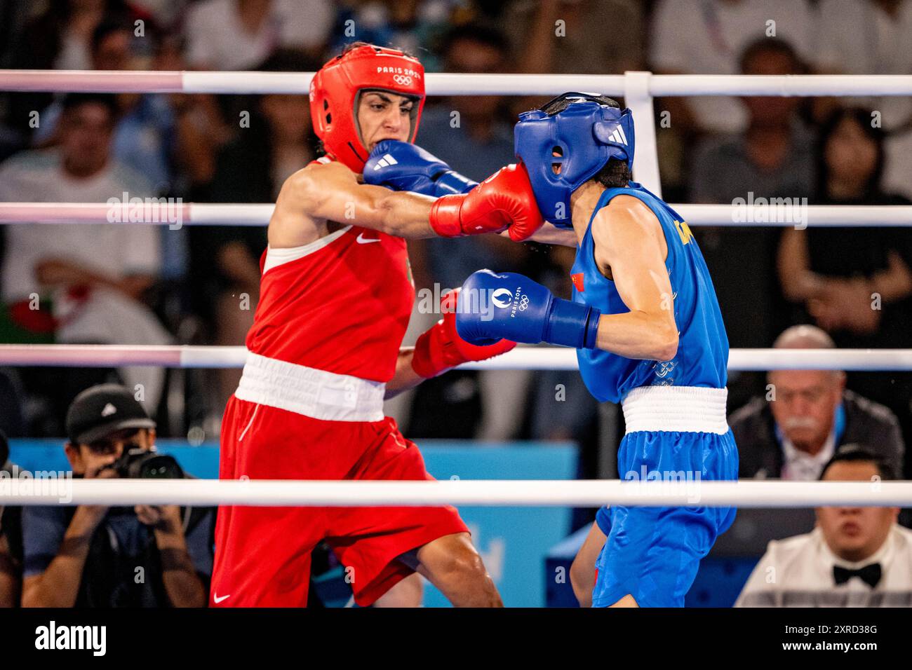 Paris, France. 09th Aug, 2024. During the womens 66kg boxing final bout ...