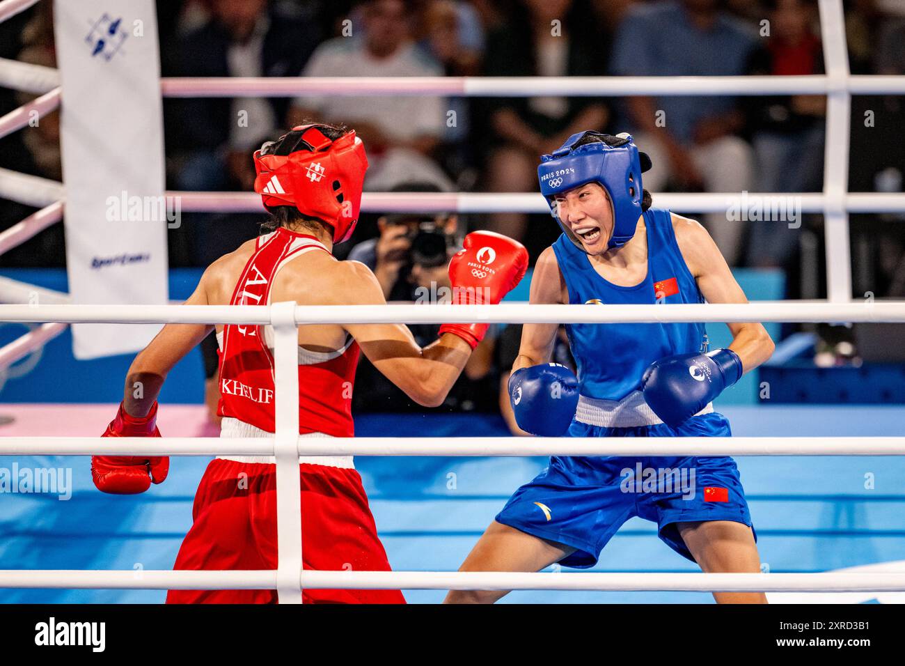 Paris, France. 09th Aug, 2024. During the womens 66kg boxing final bout ...