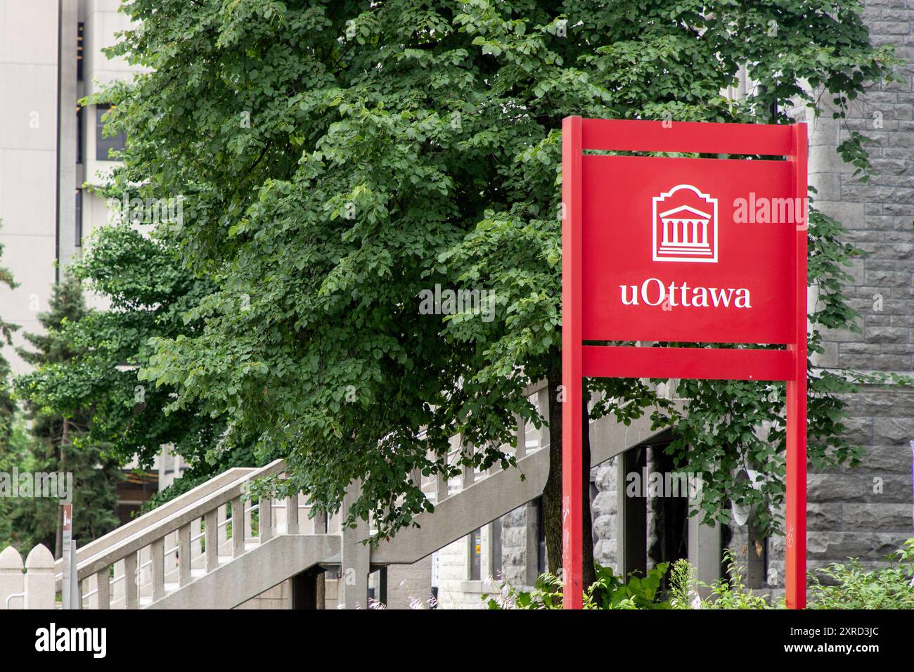 Ottawa, Canada - July 18, 2024: University of Ottawa sign near the ...