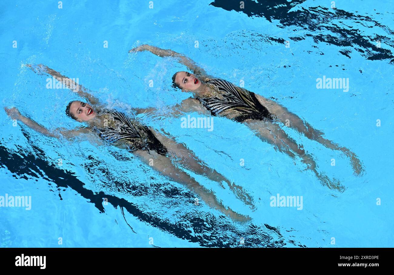 Saint Denis. 9th Aug, 2024. Maryna Aleksiiva/Vladyslava Aleksiiva of ...
