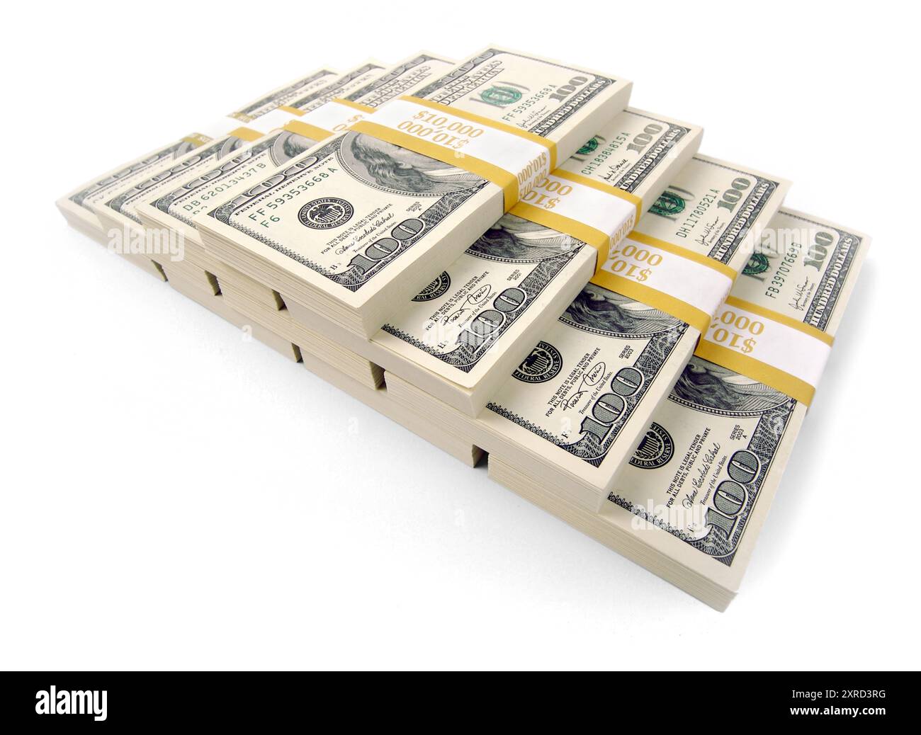 Pyramid of 100 Thousand Dollars of One Hundred Dollar Bills Isolated ...