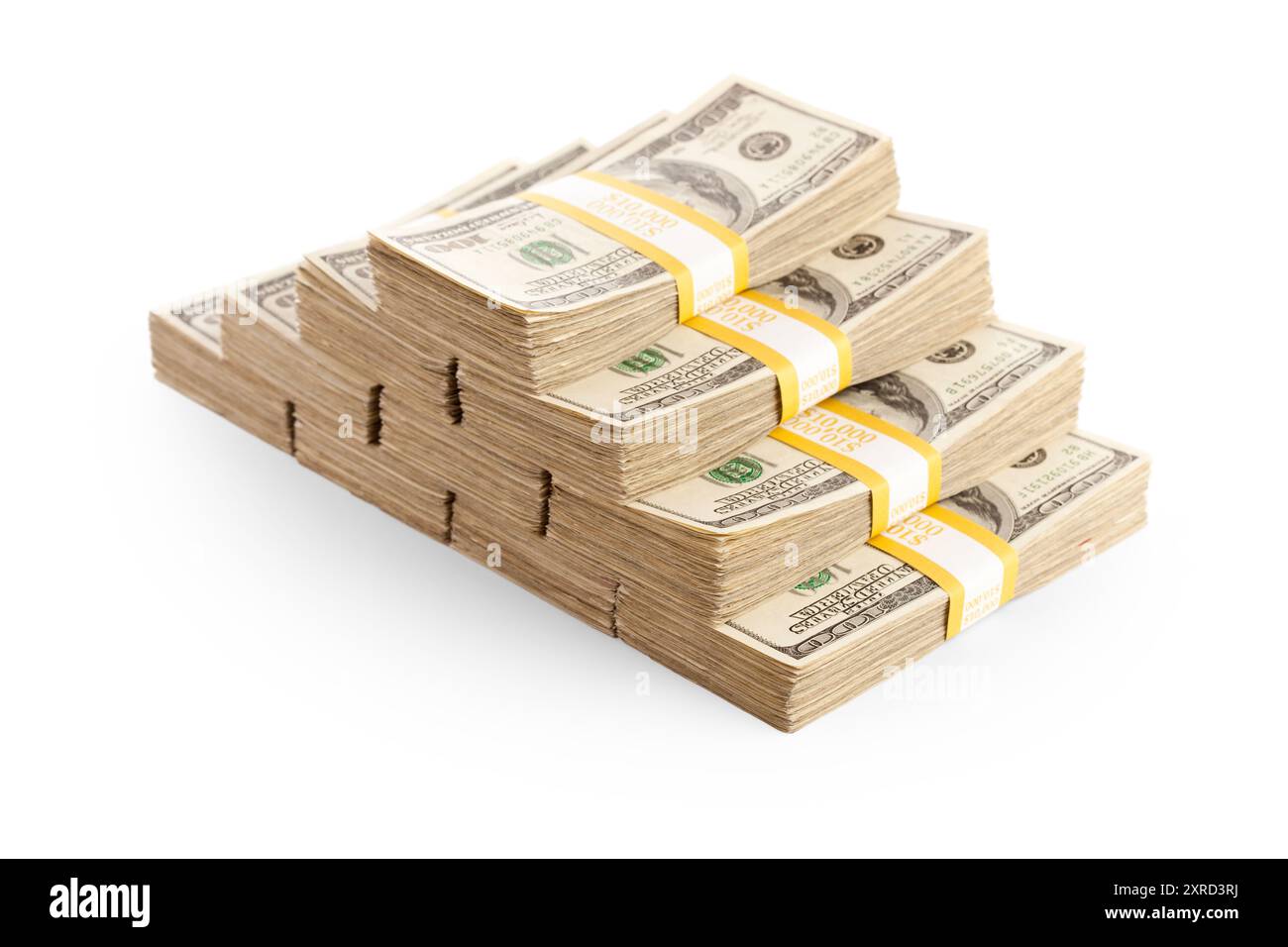 Pyramid of 100 Thousand Dollars of One Hundred Dollar Bills Isolated ...