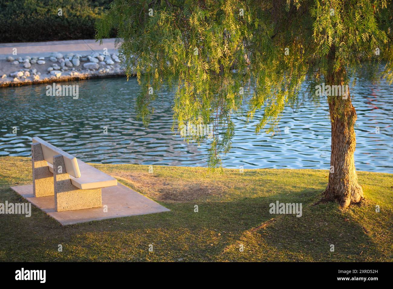 peaceful seat during golden hour Stock Photo - Alamy