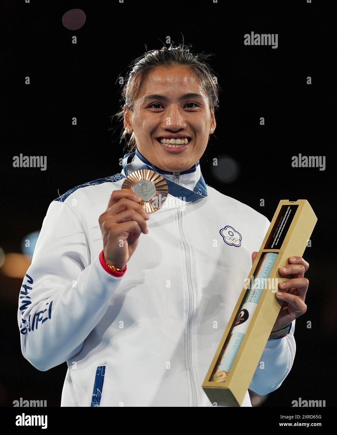 Paris, France. 9th Aug, 2024. Bronze medalist Chen Nien Chin of Chinese ...