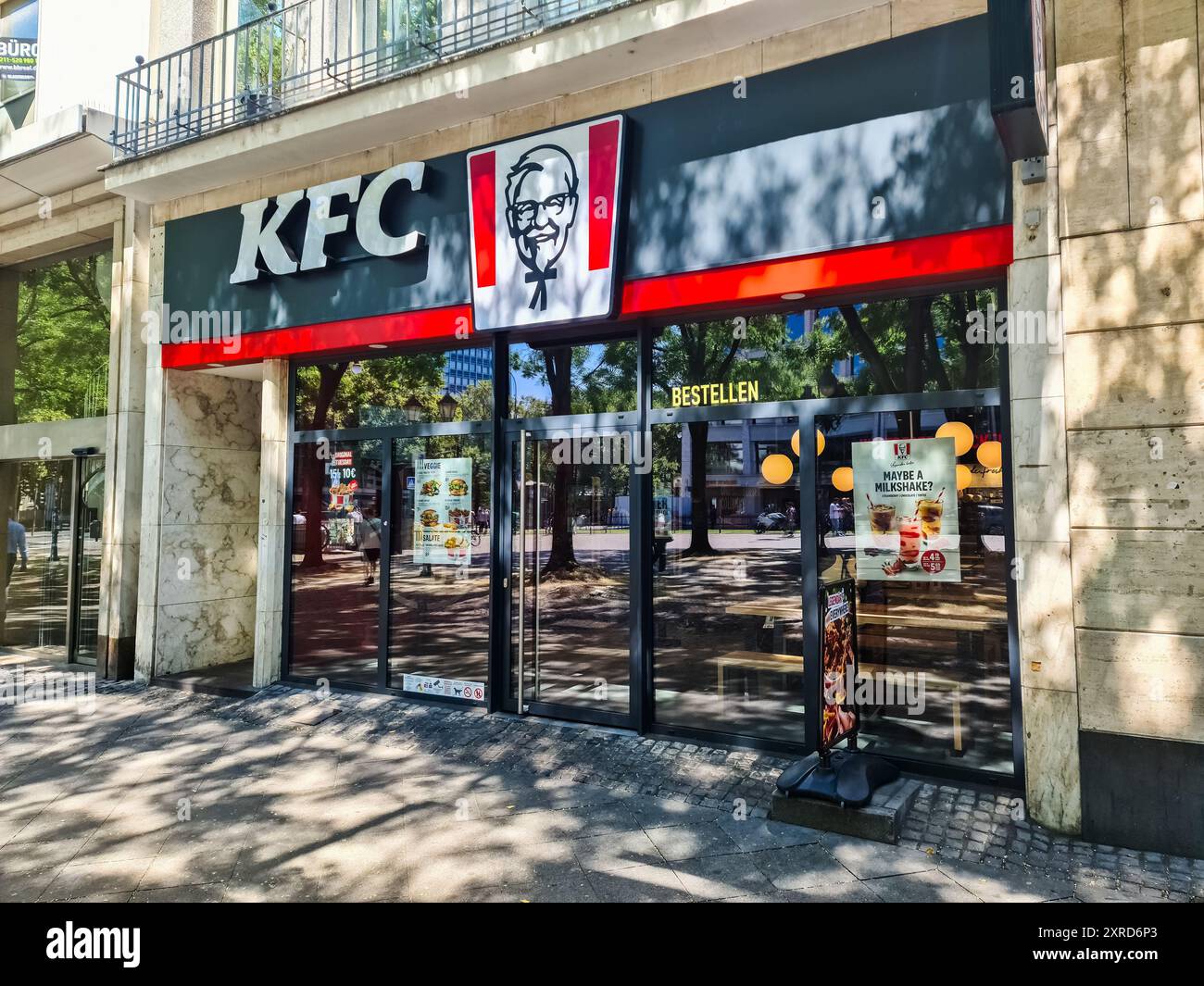 Cologne, Germany - 08 August 2024: The entrance area of the fast food ...